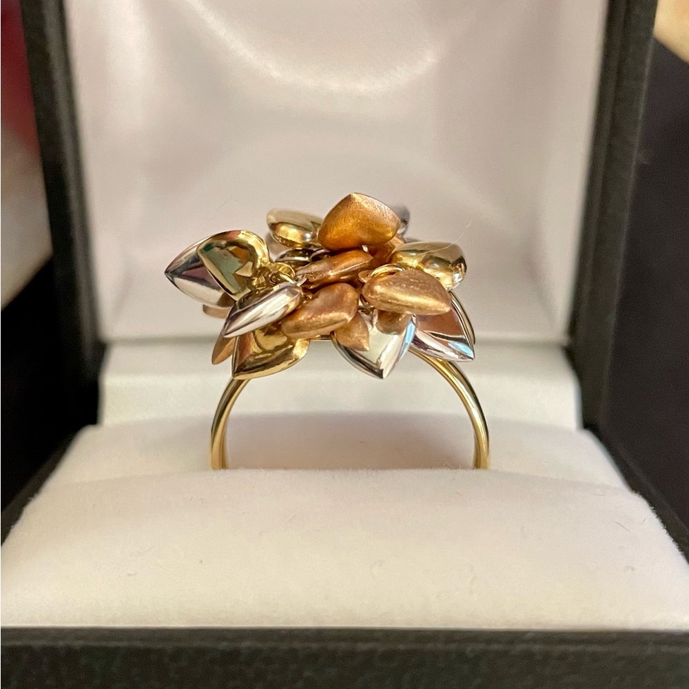 Unique 18k Tricolor Rose Yellow White Gold Heart Char… - Gem